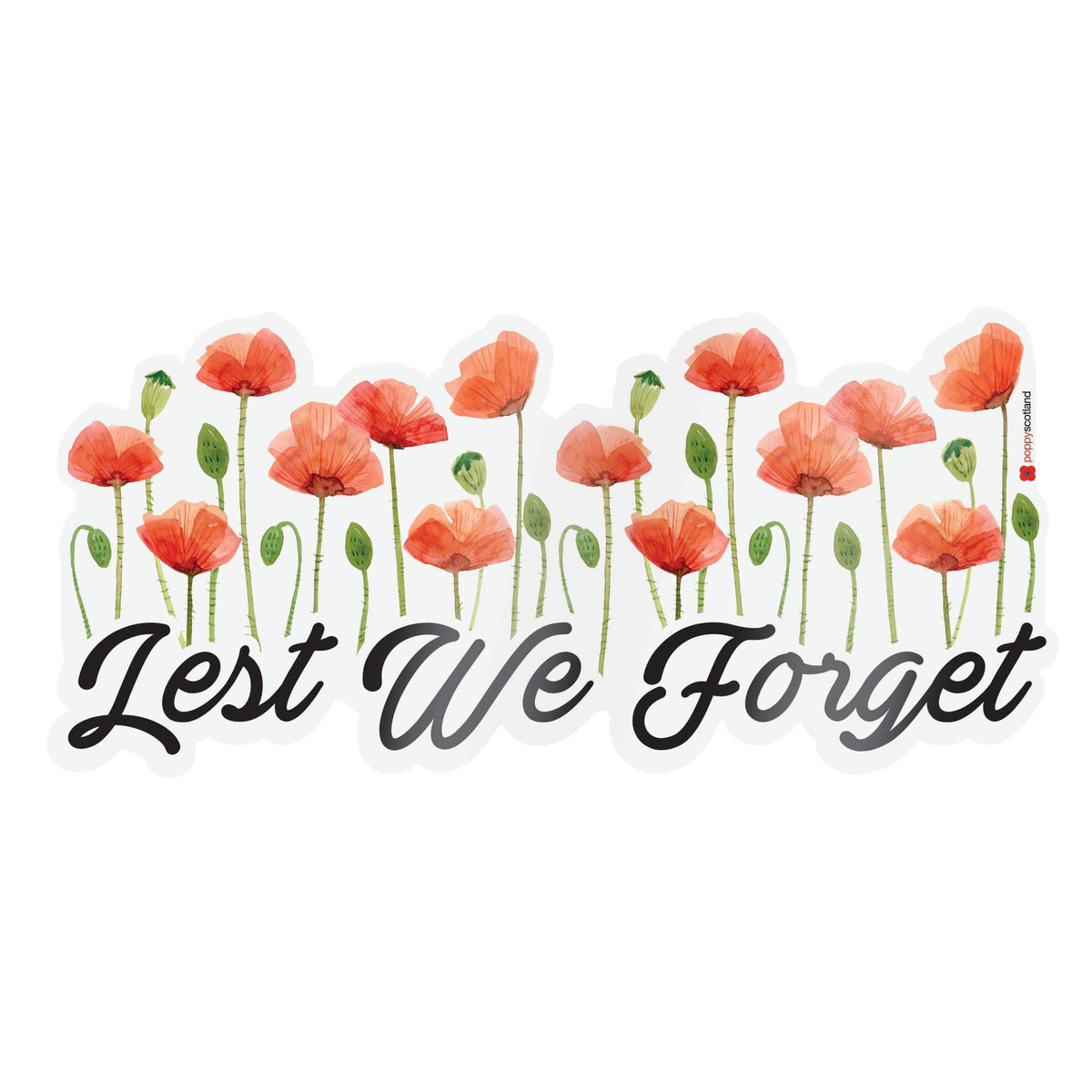 Poppyscotland Lest We Forget Poppies Window Decal